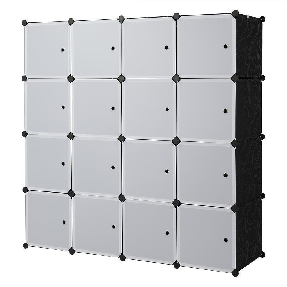 Stackable Cube Storage DIY Plastic Modular Closet Cabinet Storage ...