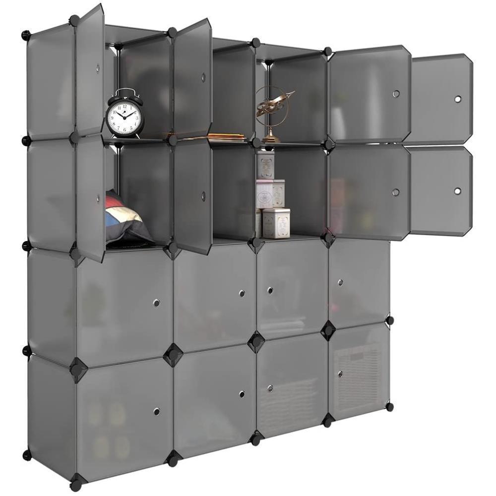 Stackable Cube Storage DIY Plastic Modular Closet Cabinet Storage ...