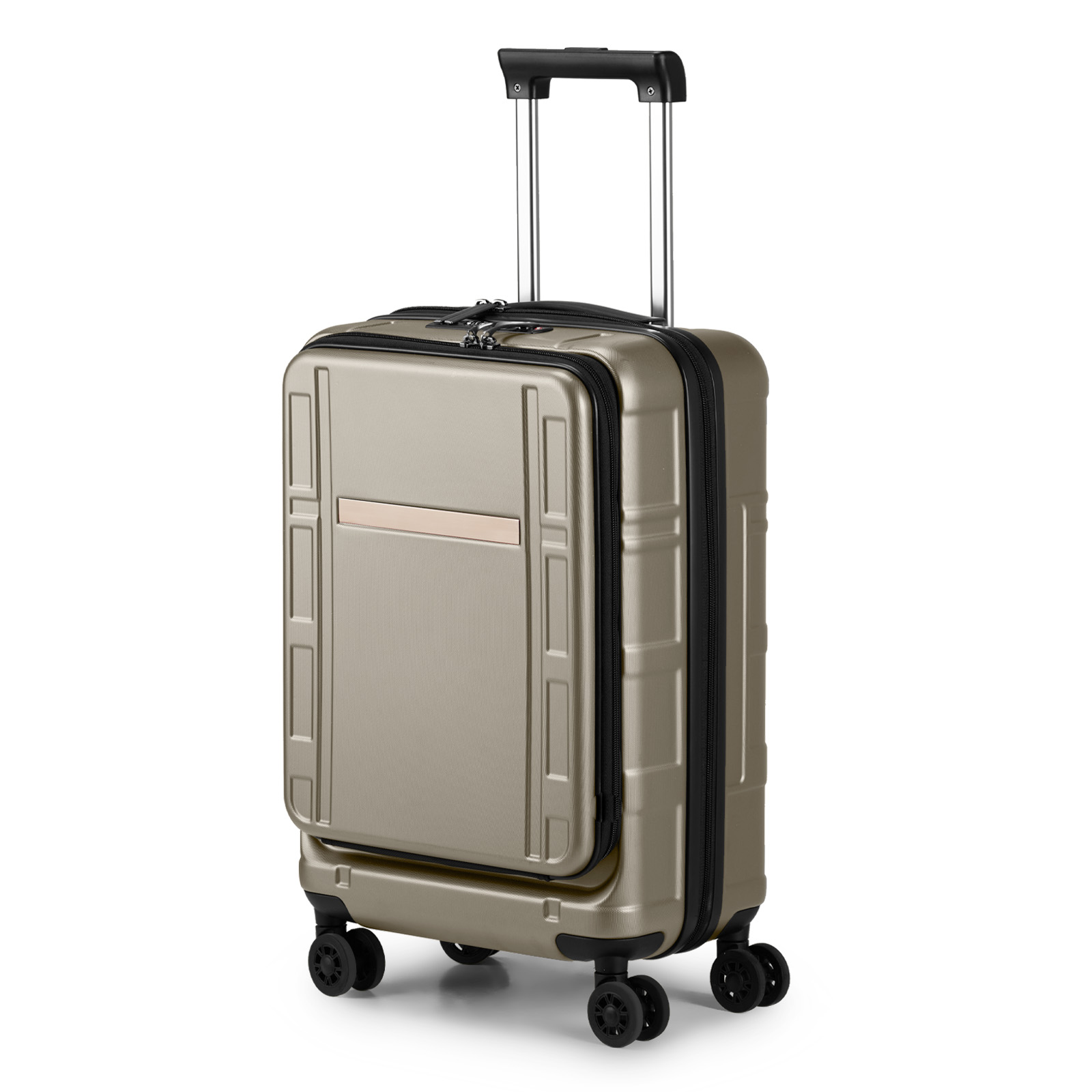 20 Extensible Carry On Luggage 22x14x9 PC ABS Hard Shell Suitcase