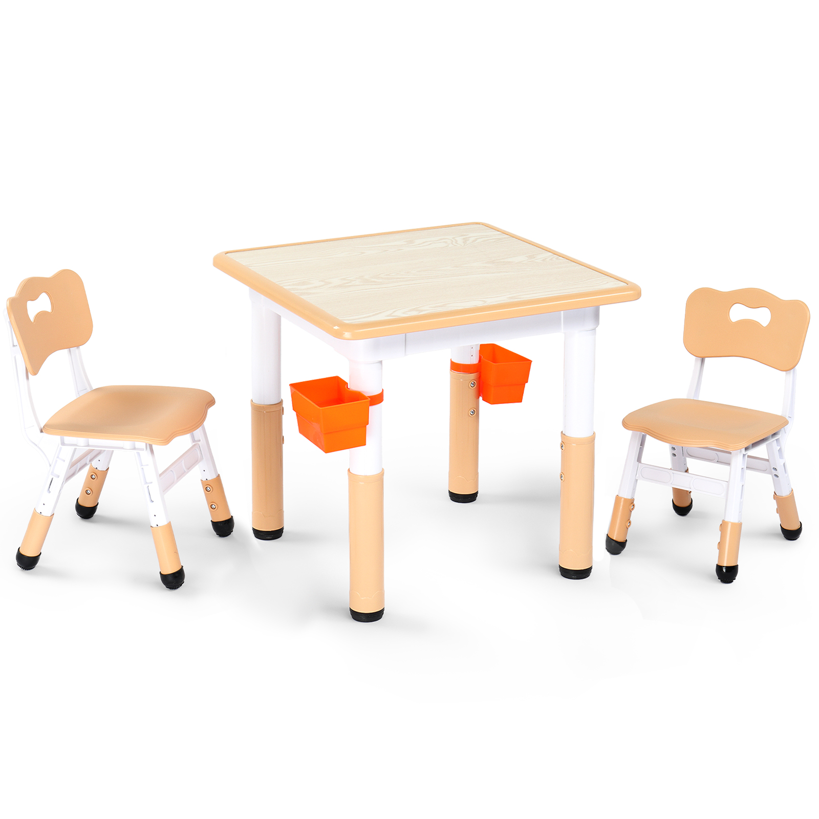 Kids Adjustable Table and 2 Chairs Set for Age 3-8 Kids Play Table for ...