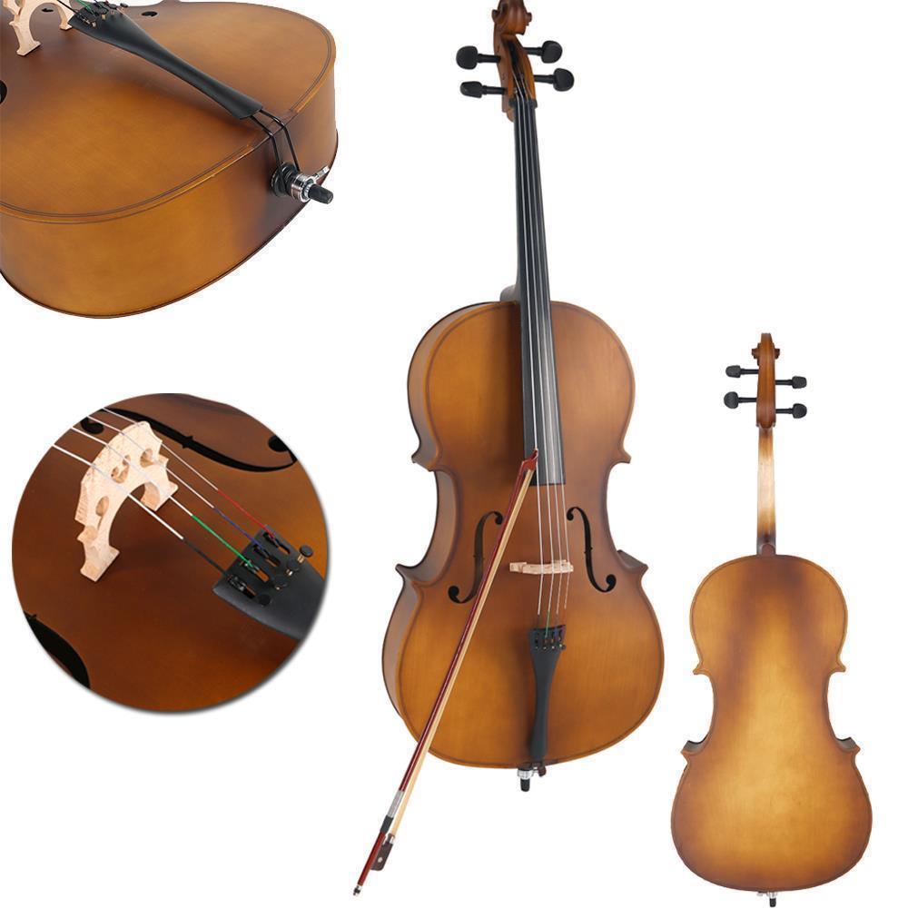 New 1/2 3/4 4/4 Basswood Acoustic Cello w/ Bag+Bow+Rosin+Bridge | eBay