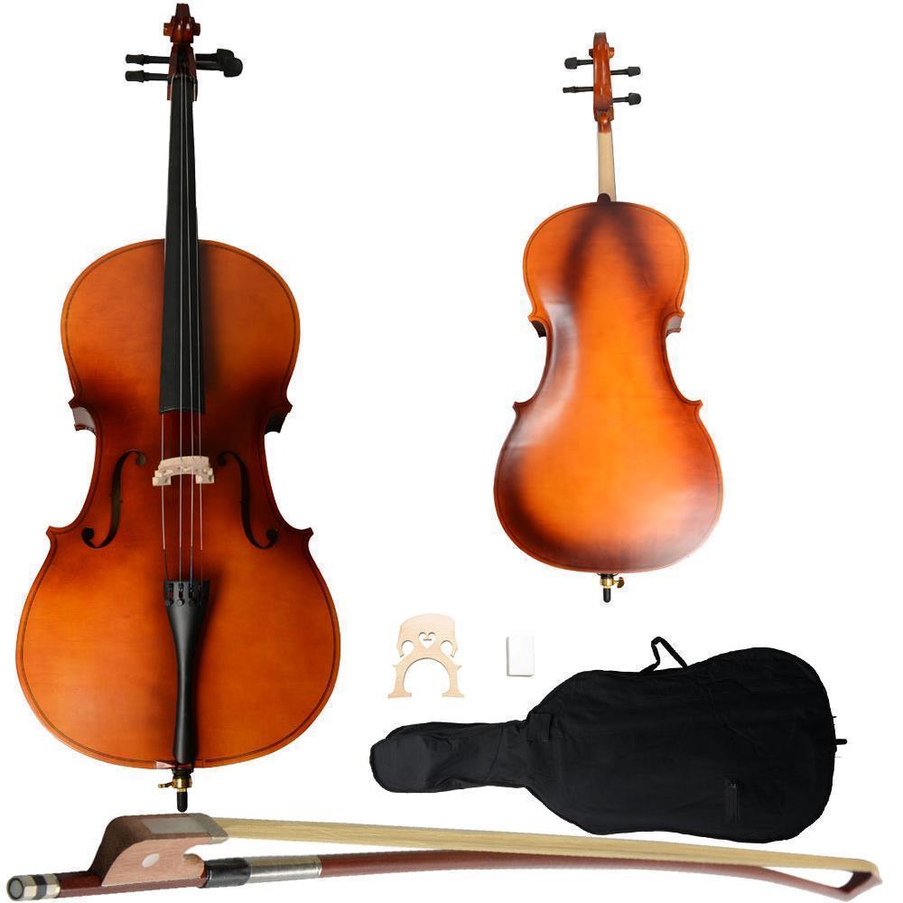 New 1/2 3/4 4/4 Basswood Acoustic Cello w/ Bag+Bow+Rosin+Bridge | eBay