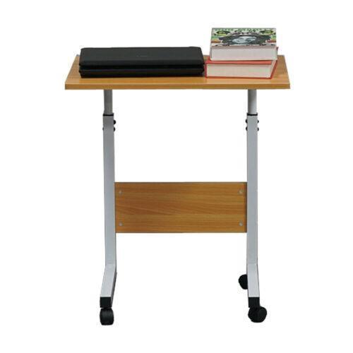 Laptop Rolling Desk Adjustable Height Portable Caster Cart Bed Side ...