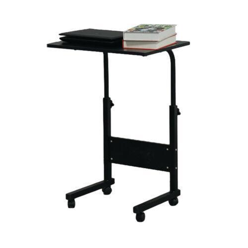 Laptop Rolling Desk Adjustable Height Portable Caster Cart Bed Side ...
