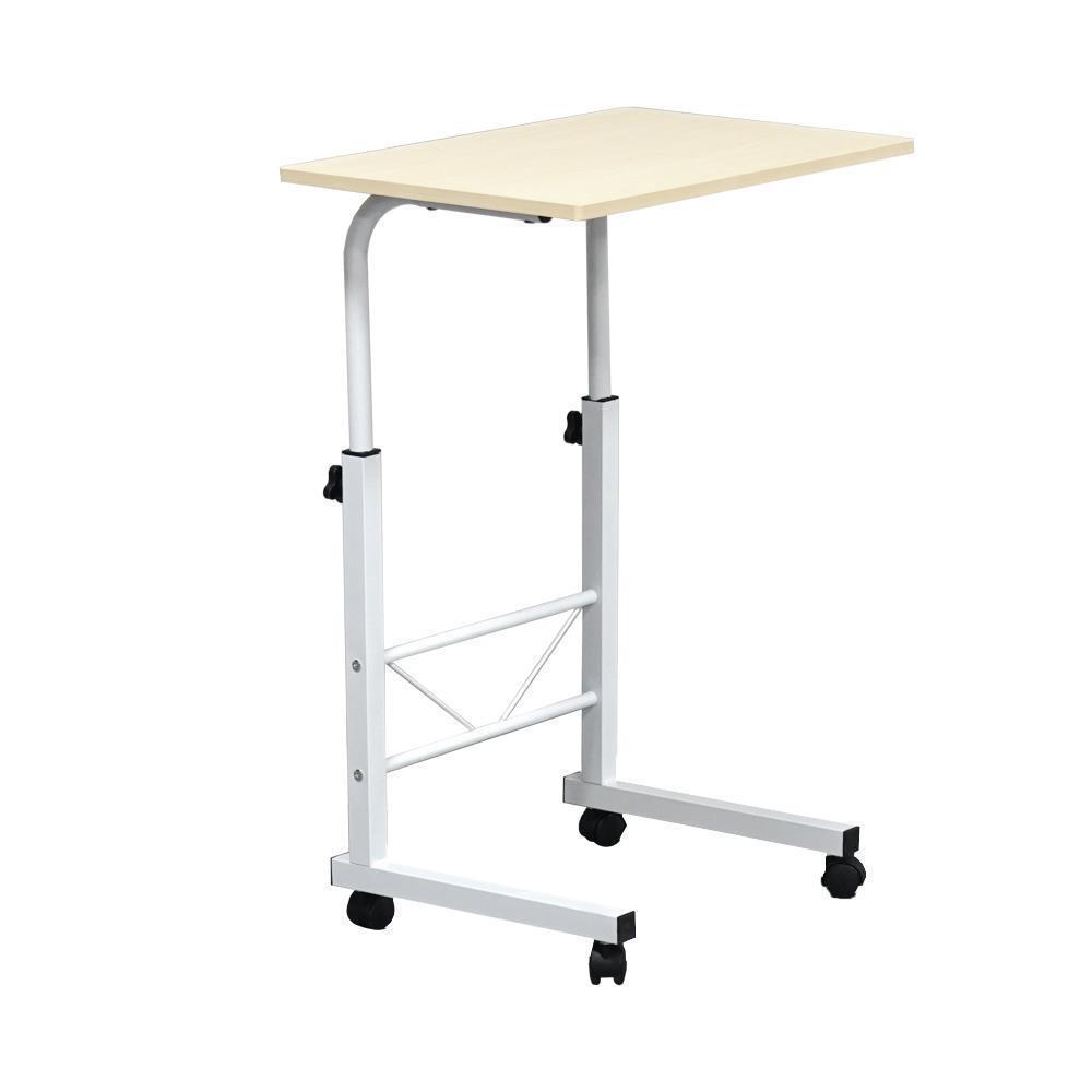 Laptop Rolling Desk Adjustable Height Portable Caster Cart Bed Side ...