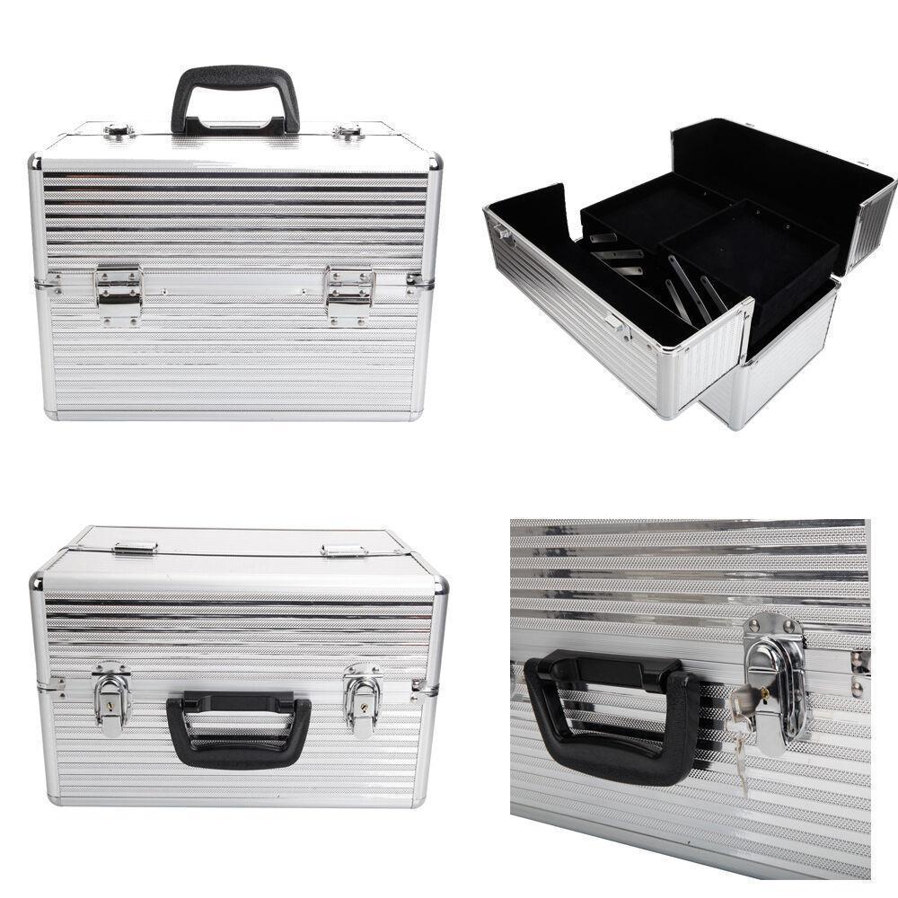 Aluminum 4 in1 Rolling Makeup Trolley Train Case Box Organizer Salon ...