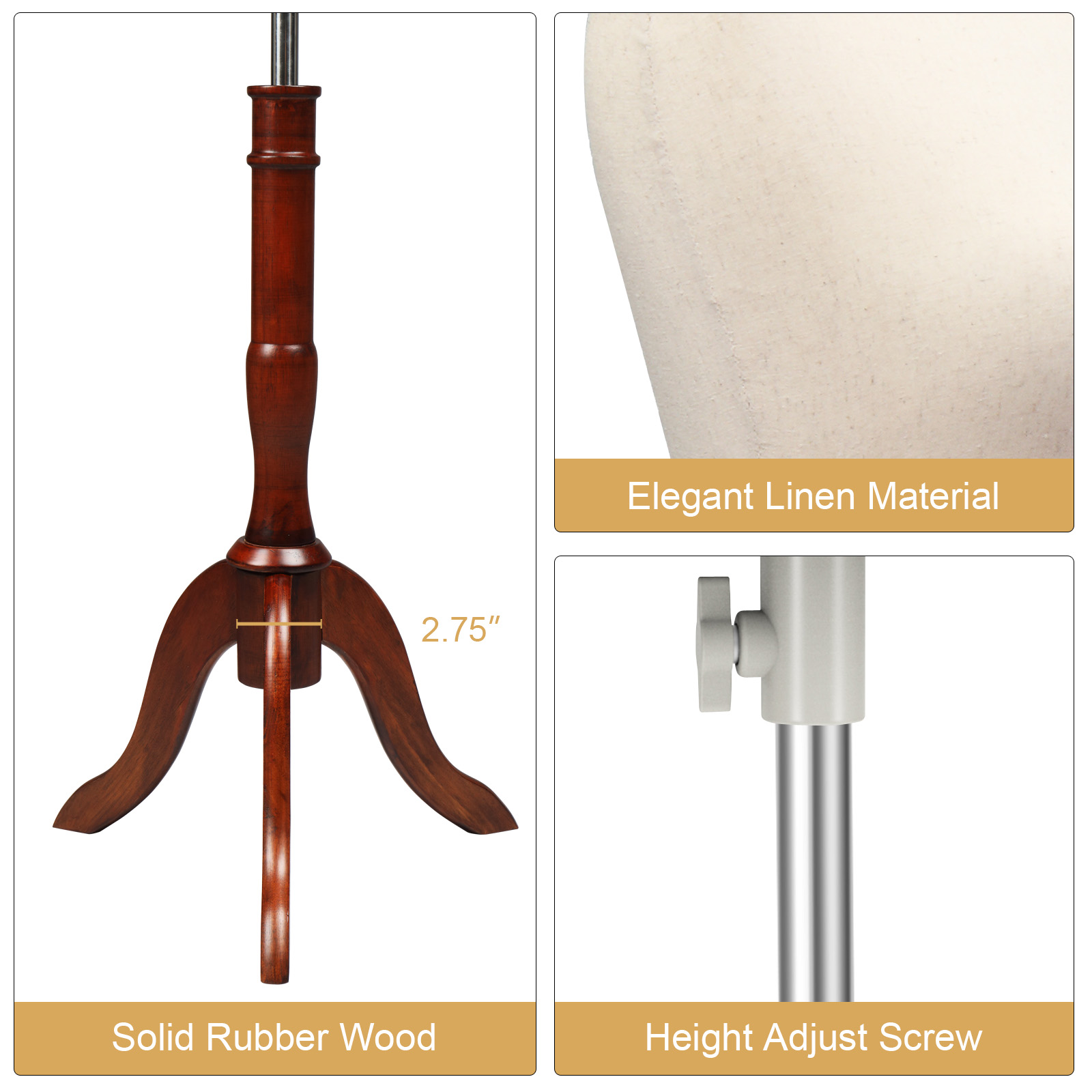 Female Dress Form Mannequin Torse Body w/ Adjustable Wood Stand ...