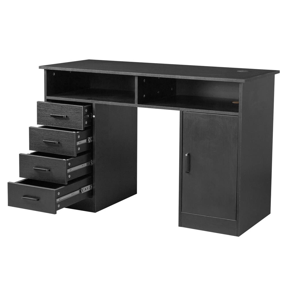 Computer Desk Study Writing Desk PC Laptop Table Desk with 4 Drawer ...