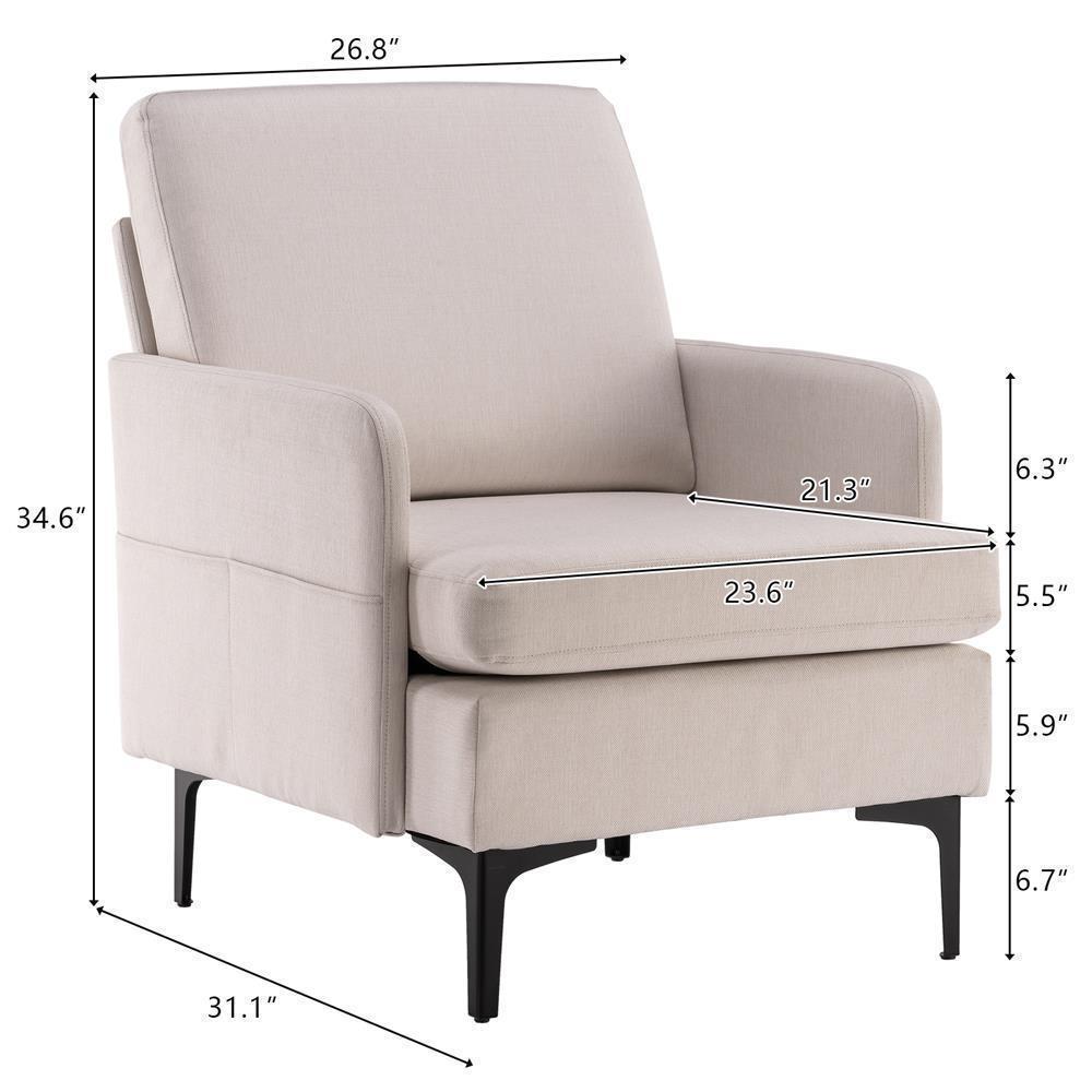 FCH Upholstered Single Sofa Lounge Armrest Chair Modern Living Room ...