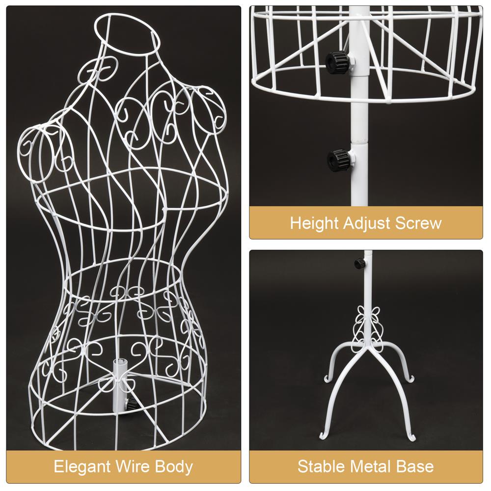 Female Wire Dress Form, Vintage Style Metal Wire Mannequin Home Decor ...