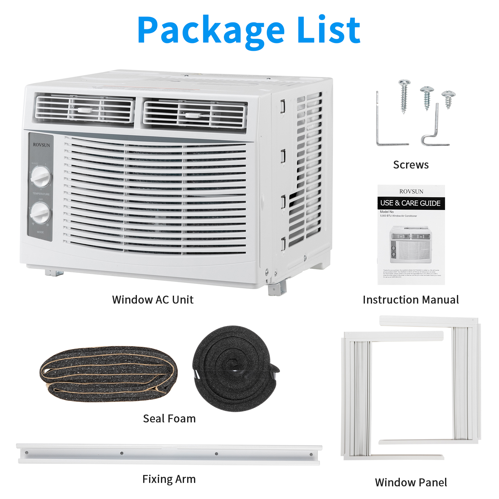 5000-6000BTU Window Air Conditioner, Energy-Saving Window AC Unit ...