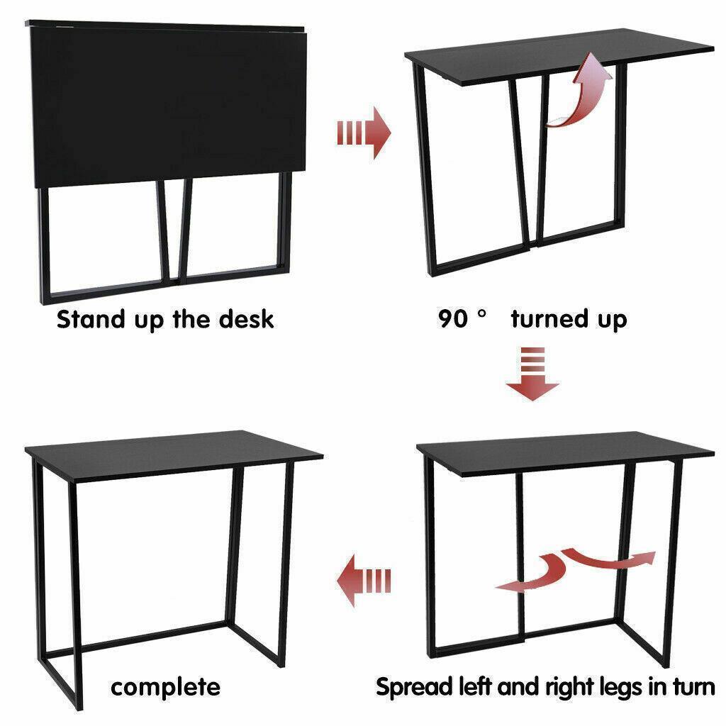 Folding Desk Corner Computer Writing Laptop Table Workstation Home ...